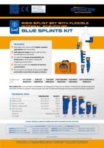 Blue Splints | Rigid 5 Splints Kit for Stabilization of Limbs | Spencer